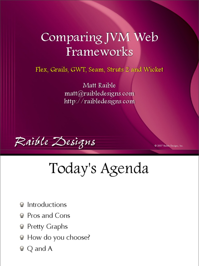 Comparing Jvm Web Frameworks Flex Grails Gwt Seam Struts 2 And Wicket Pdf Spring