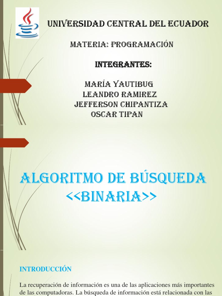 Busqueda Binaria | Algoritmos | Estructura de datos de matriz