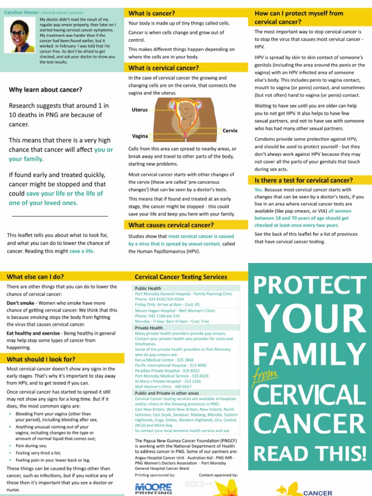 Cervical Cancer Brochure (CFPNG) | PDF