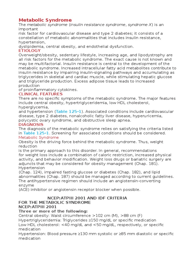 Resumen Sind X | PDF | Metabolic Syndrome | Insulin Resistance