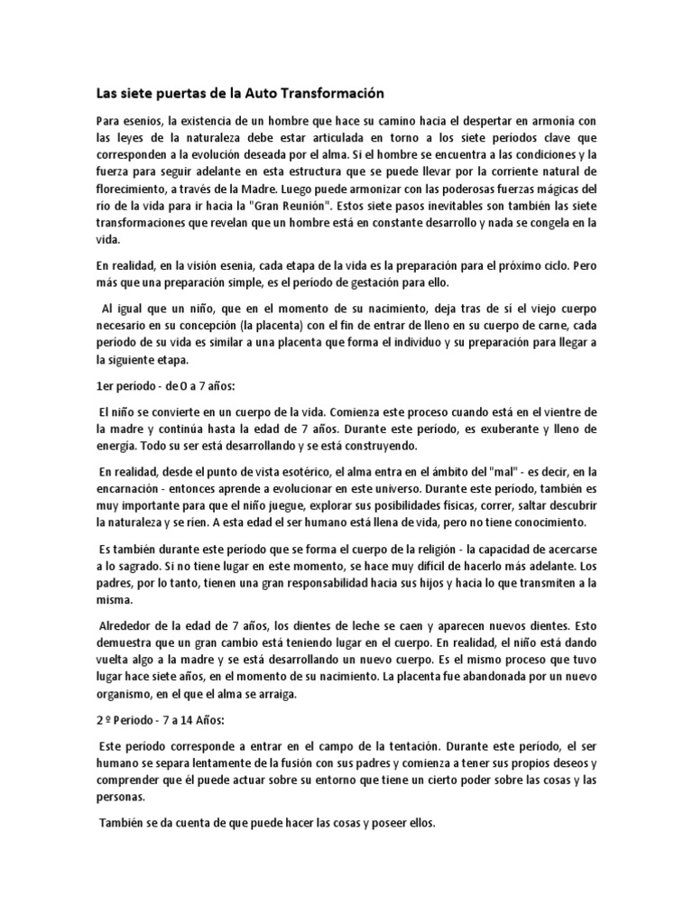 Las Siete Puertas de La Auto Transformación | PDF | Alma | Verdad