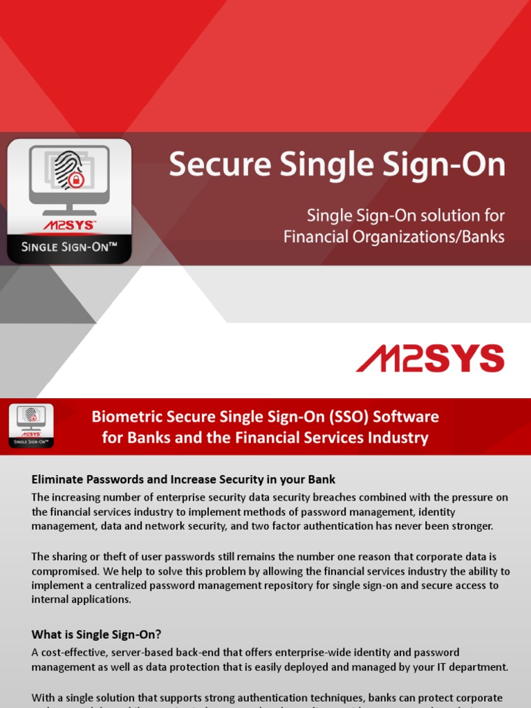 SSO - Single Sign On Solution For Banks and Financial Organizations ...
