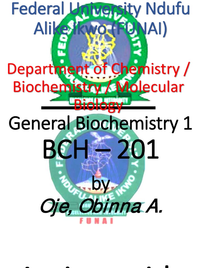 BCH 201 | PDF | Amino Acid | Biosynthesis