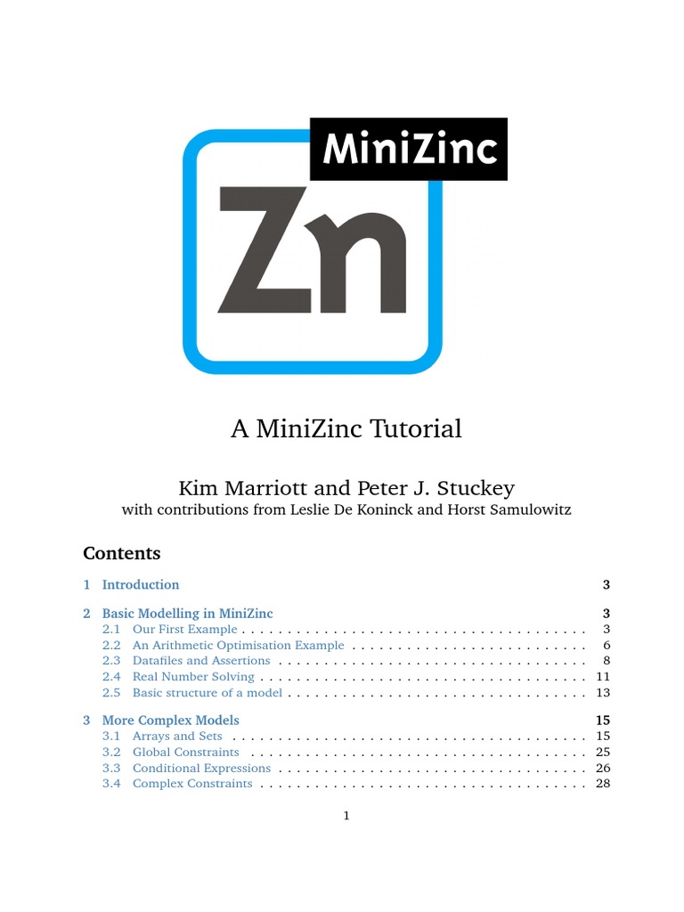 Minizinc Tutorial | PDF | Computers