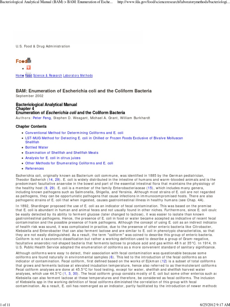 Enumeration Of Escherichia Coli And The Coliform Bacteria Download Free Pdf Escherichia Coli