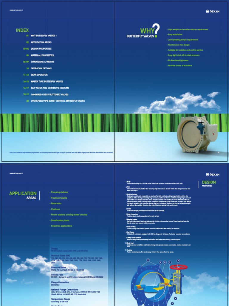 OZKAN Butterfly Valves | PDF | Valve | Gear