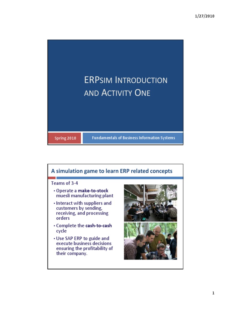 Lab 3 - ERPsim Introduction and Activity One - Student Version | PDF ...