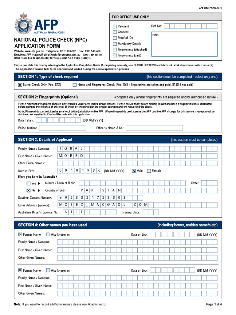 NPC Offline Form | PDF