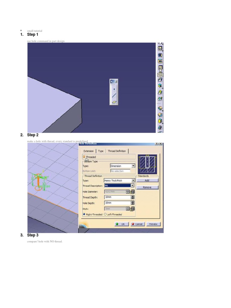 How To Make Thread in CATIA | PDF | Helix | Computing And Information ...