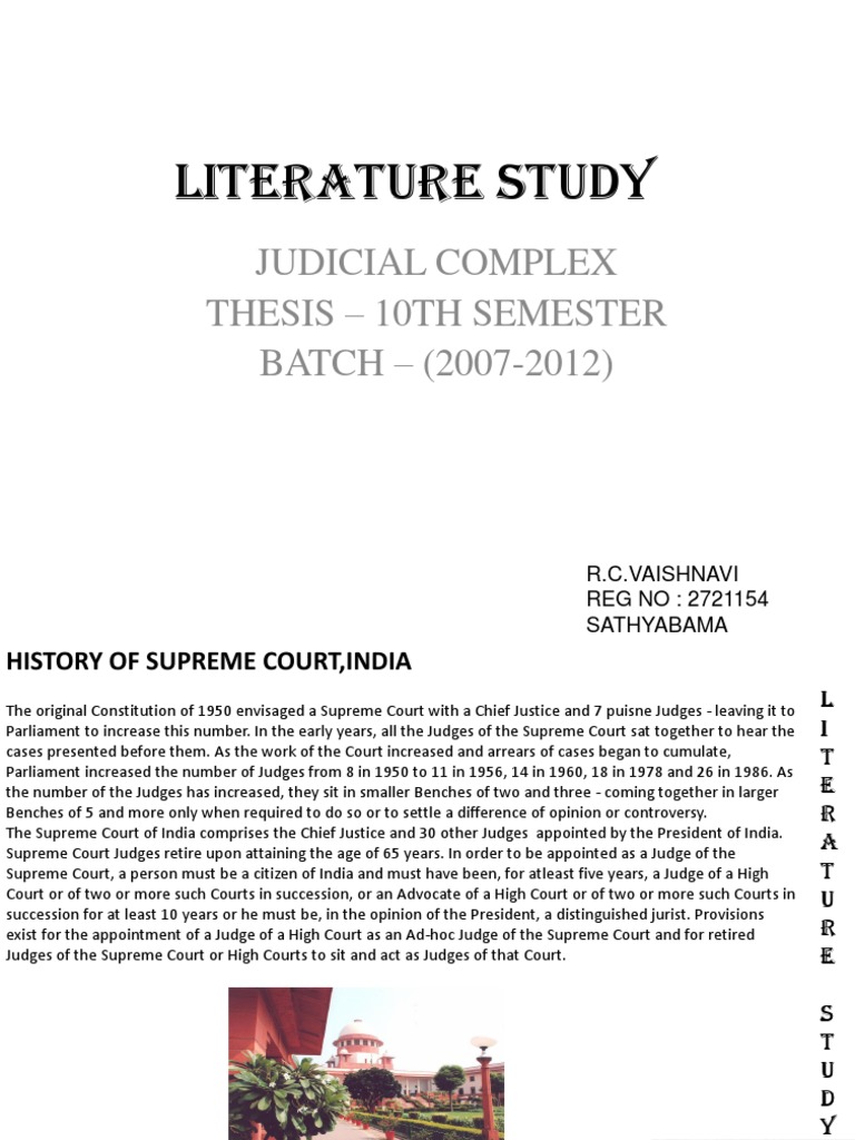 Judicial Complex-Literature Study | PDF | Supreme Courts | Judge