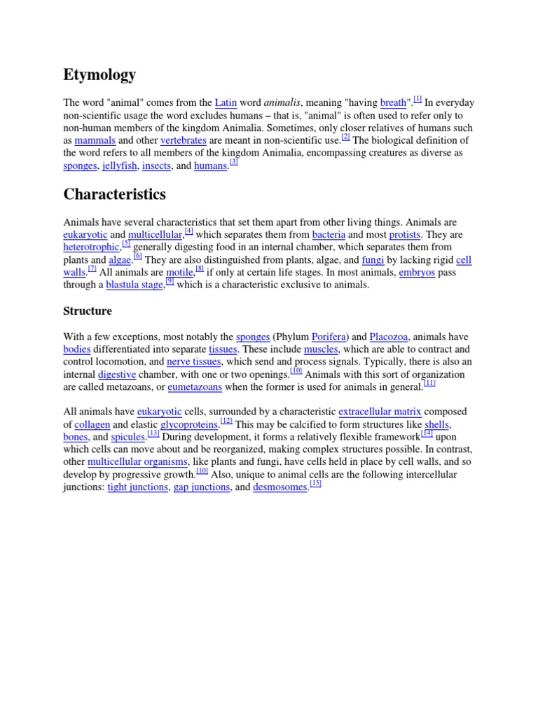 Animal Kingdom: Etymology and Traits | PDF | Wellness | Social Science