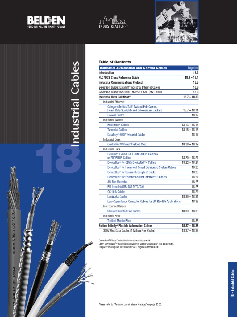 Belden Industrial and Automation Cables | PDF | Cable | Coaxial Cable