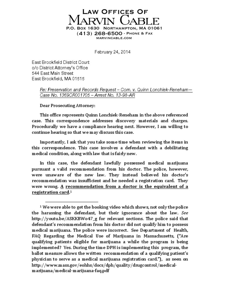 Letter To DA | PDF | Government | Justice