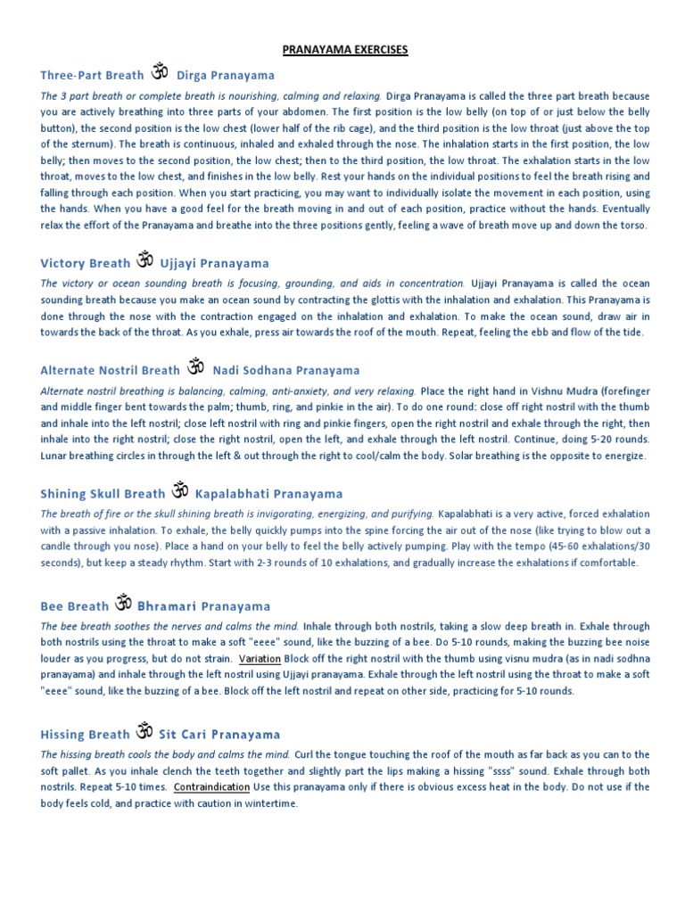 An Introduction to Various Pranayama Breathing Techniques for ...