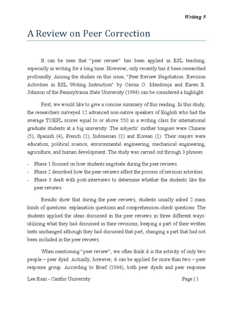 Peer Review | Teaching Method | Teachers | Free 30-day Trial | Scribd