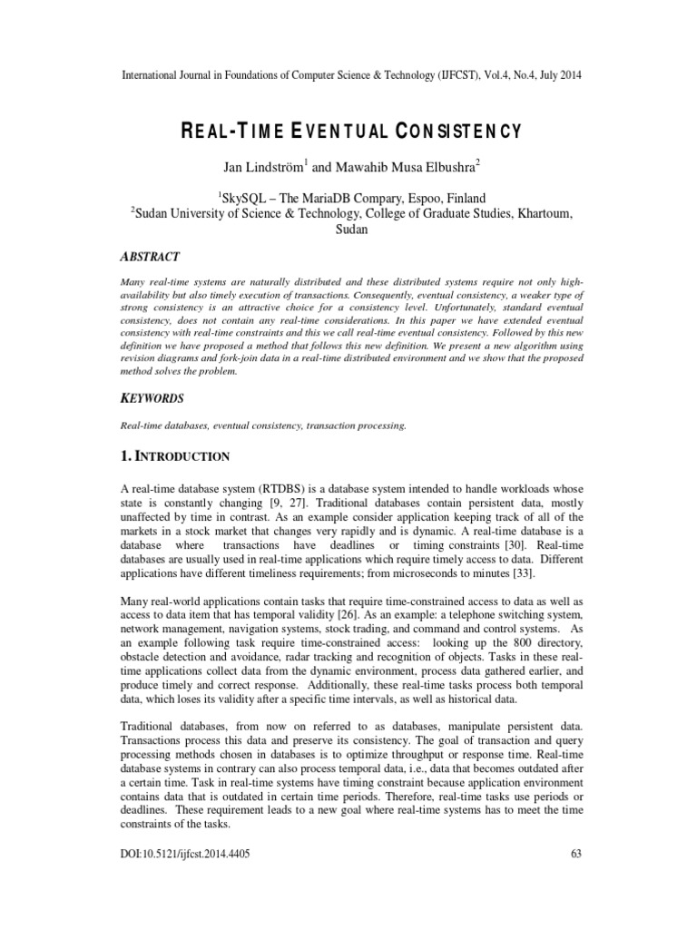 Real-Time Eventual Consistency | PDF | Replication (Computing) | Database Transaction