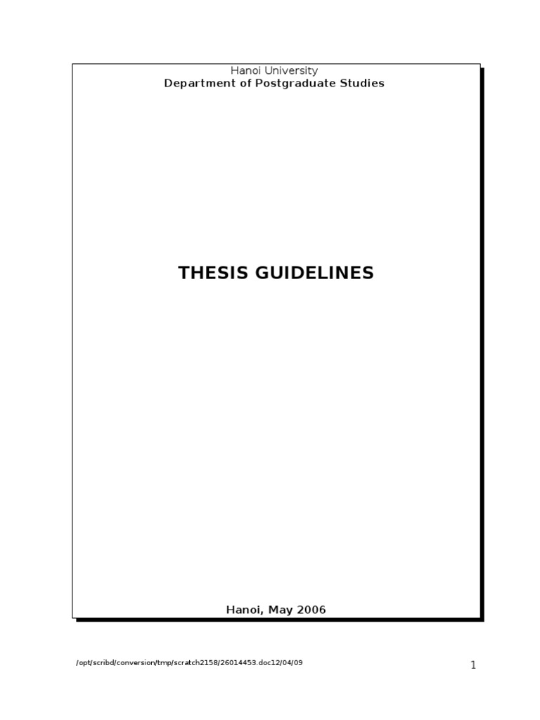 Thesis Guidelines: Department of Postgraduate Studies | PDF | Thesis ...