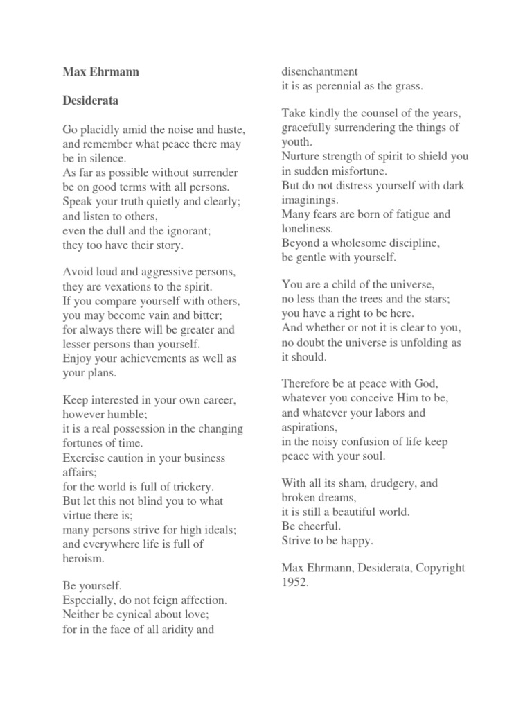 Max Ehrmann | PDF