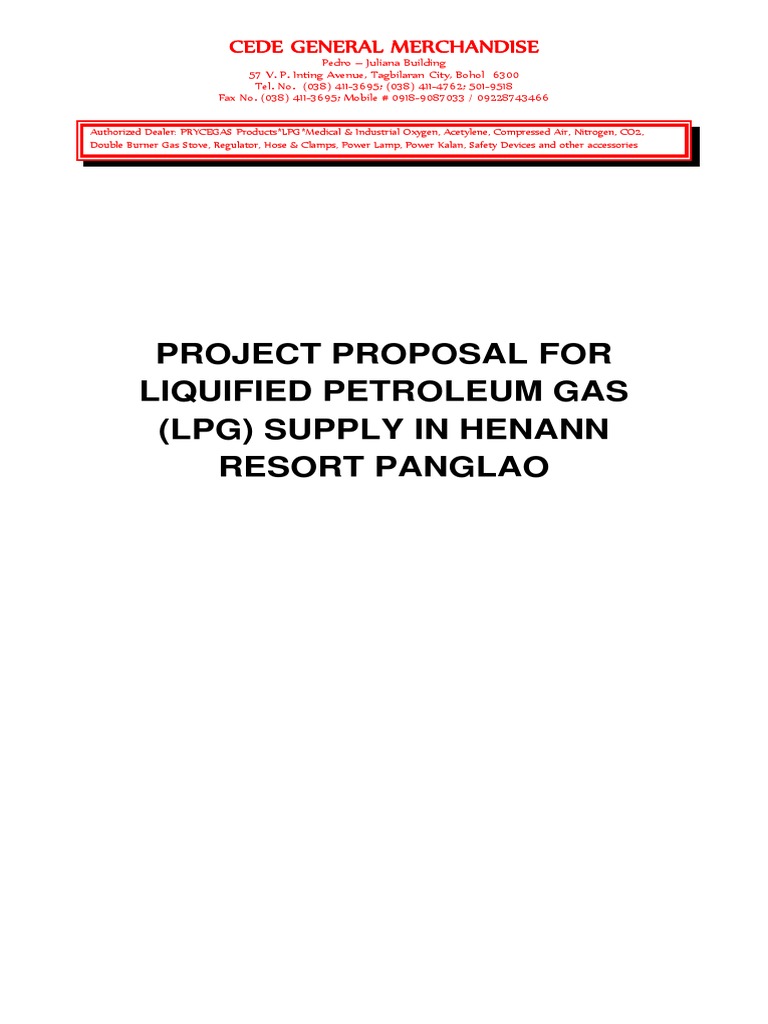 LPG Supply Proposal | PDF | Liquefied Petroleum Gas | Gases