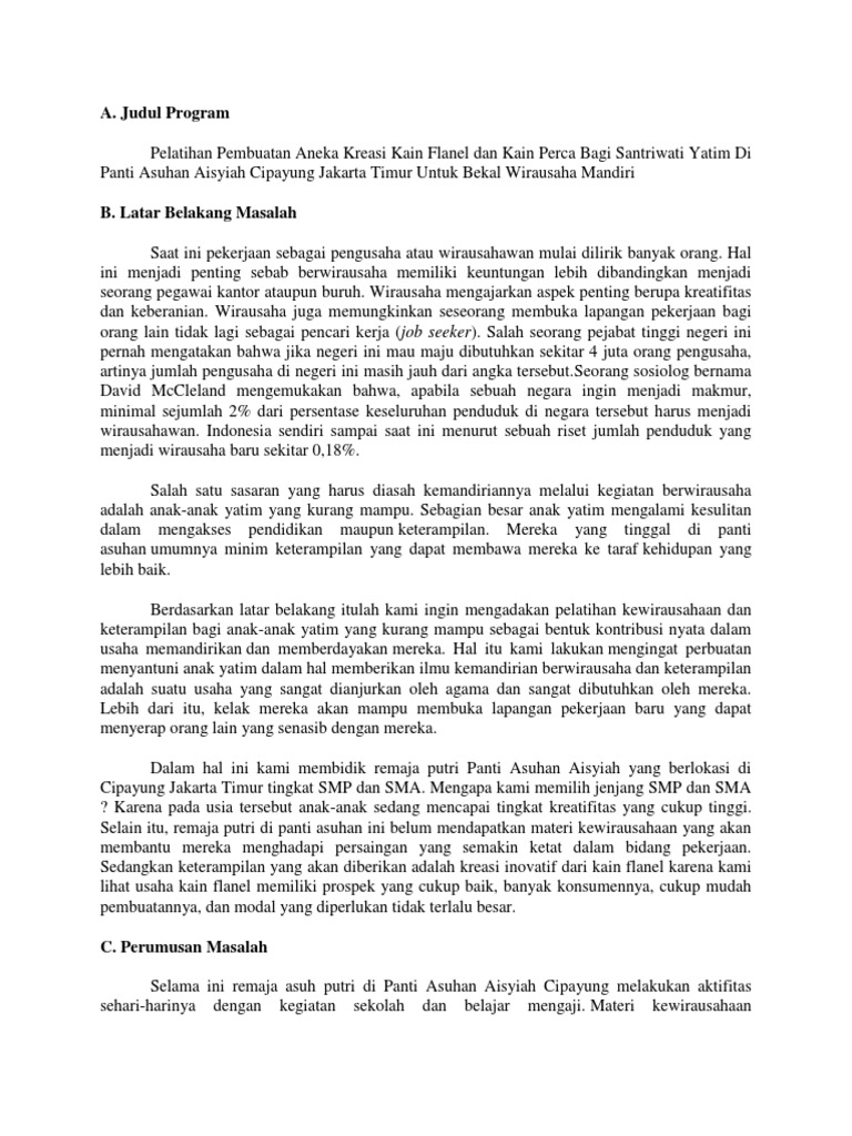 Contoh Proposal PKM Pengabdian Masyarakat | PDF | Karier & Perkembangan