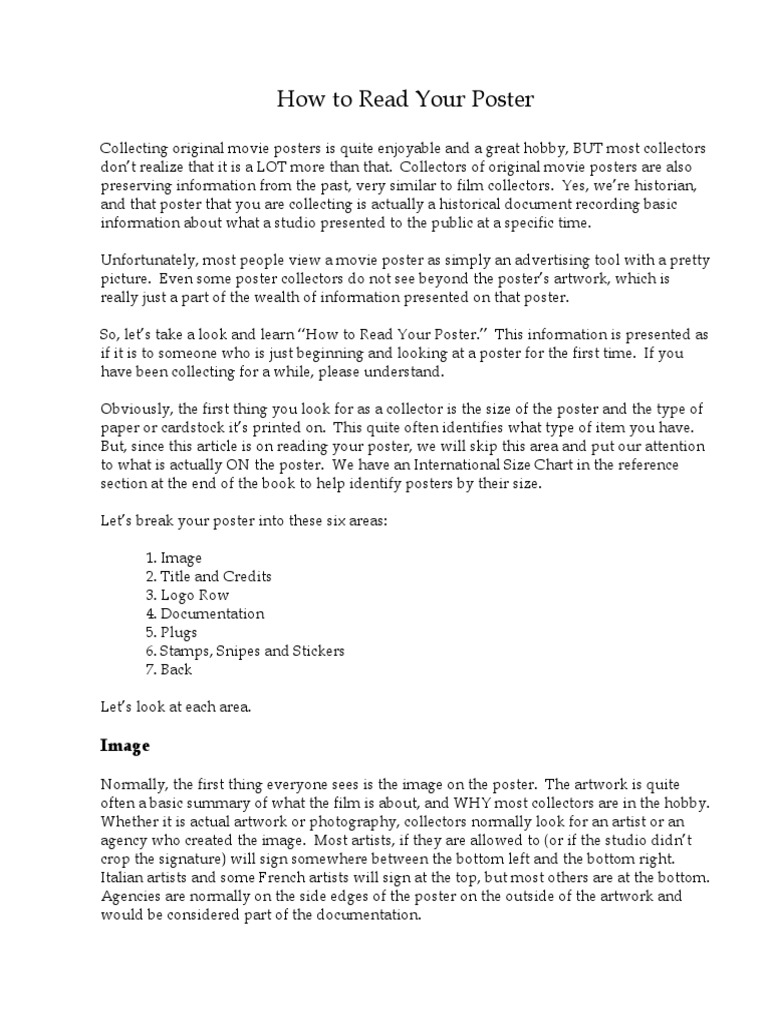 How To Read Posters | PDF | Poster | Postage Stamp