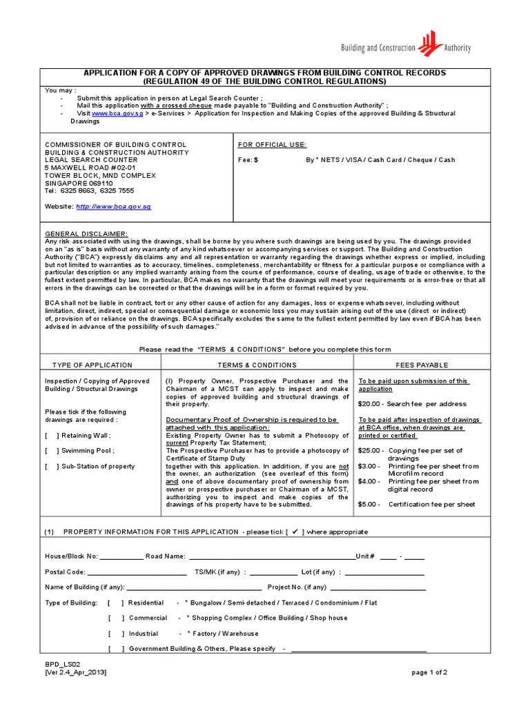 Application For A Copy of Approved Drawings From Building Control ...