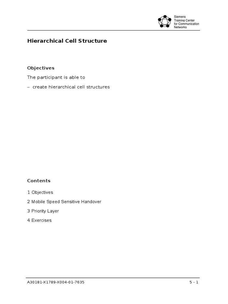 Hierarchical Cell Structure: Objectives | PDF | Telecommunications ...