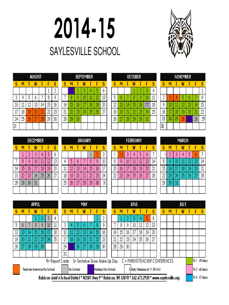 2014 15 Draft Calendar Option B Approved | PDF