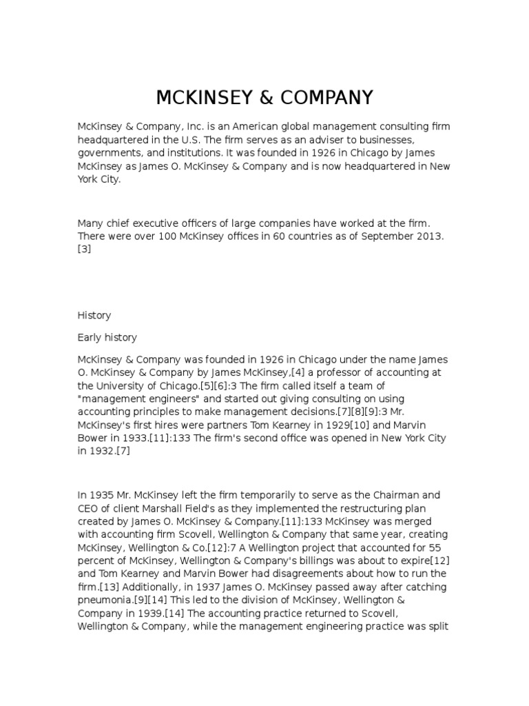 Mckinsey & Co. | PDF | Mc Kinsey & Company | Service Companies