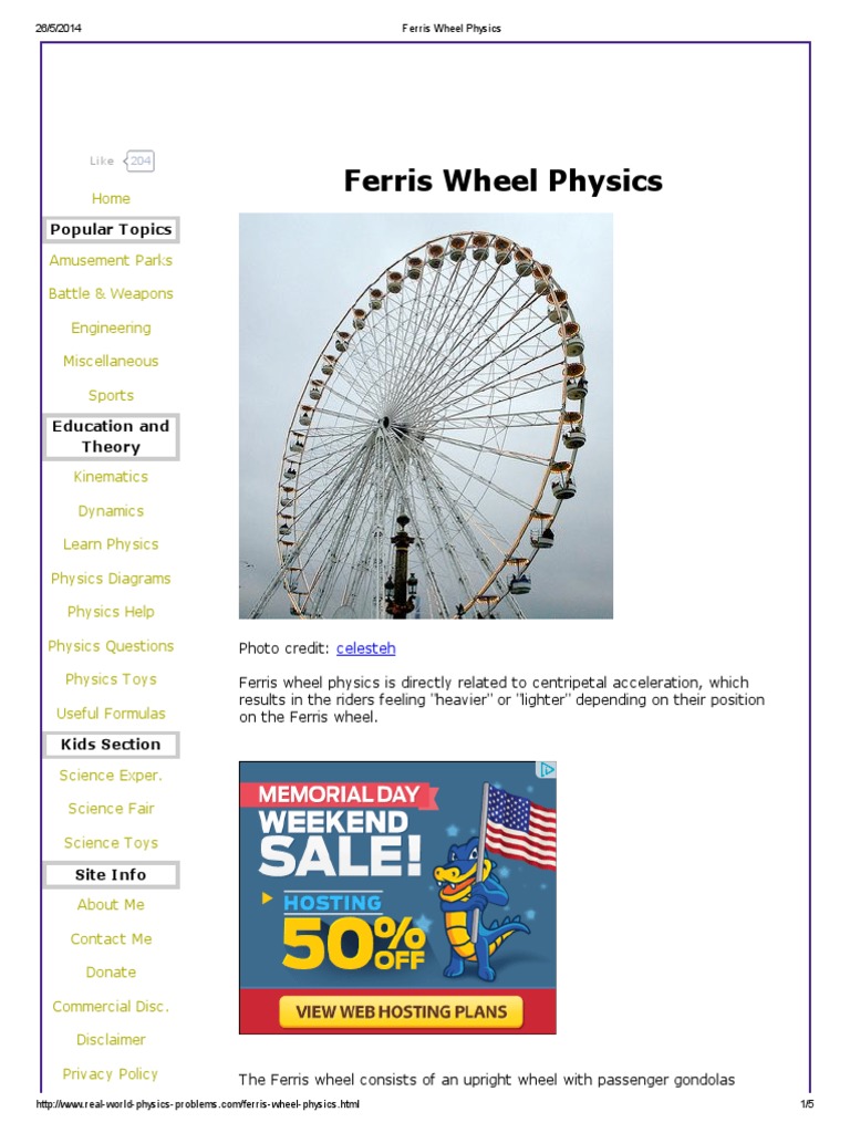 Ferris Wheel Physics | Acceleration | Force | Free 30-day Trial | Scribd