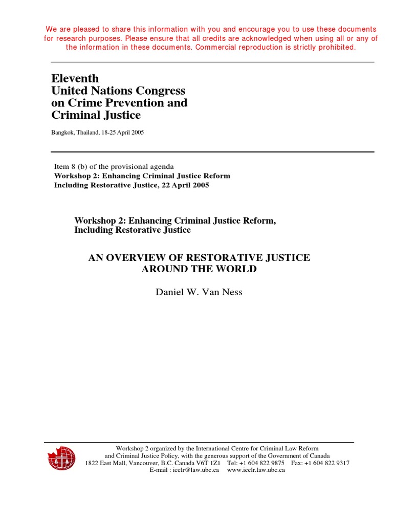 Dan Van Ness Final Paper | PDF | Restorative Justice | Victimology