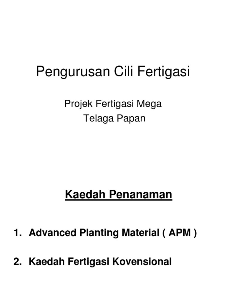 Pengurusan Cili Fertigasi | PDF