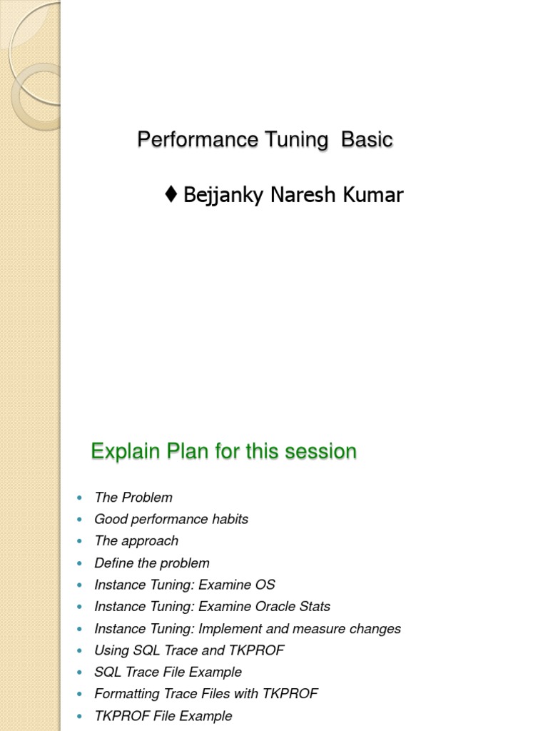 Optimizing Database Performance Through Examination Of Operating System And Oracle Statistics