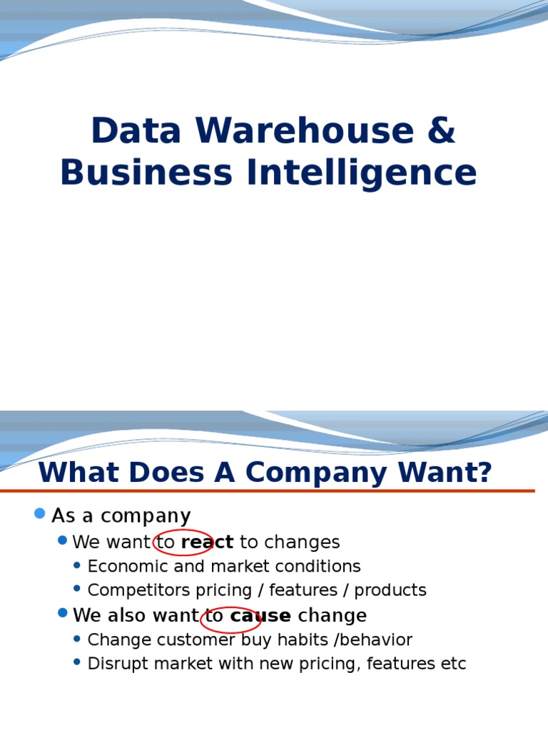 Data Warehouse & Business Intelligence | PDF | Business Intelligence ...