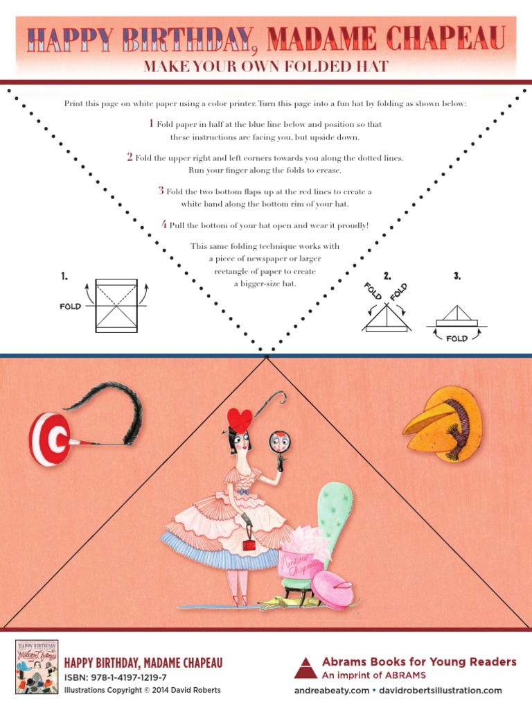 Happy Birthday, Madame Chapeau Hat Activity | PDF | Hat