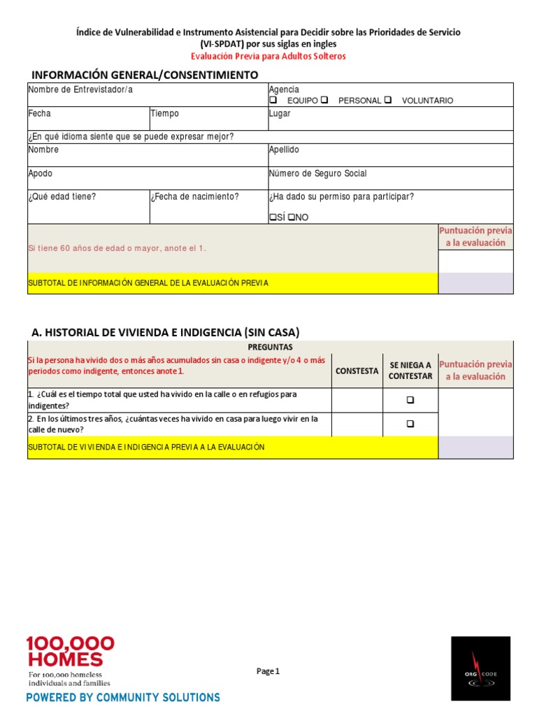 Vi-Spdat Spanish - February 2014 | PDF | La dependencia de sustancias ...