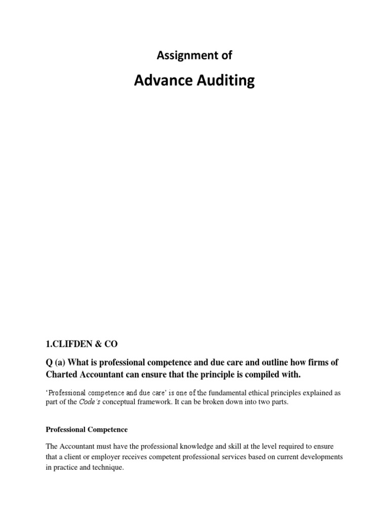 Audit Assignment | PDF | Audit Committee | Audit