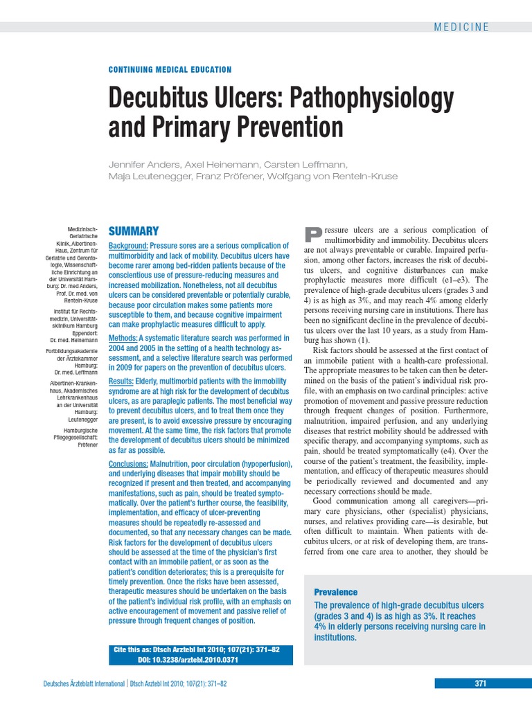 Preventing Decubitus Ulcers: Key Strategies | PDF | Cutaneous ...