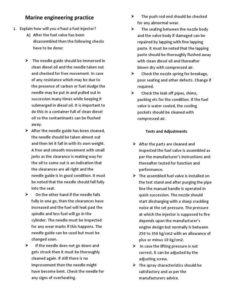 Marine Engineering Practice | PDF | Turbocharger | Valve