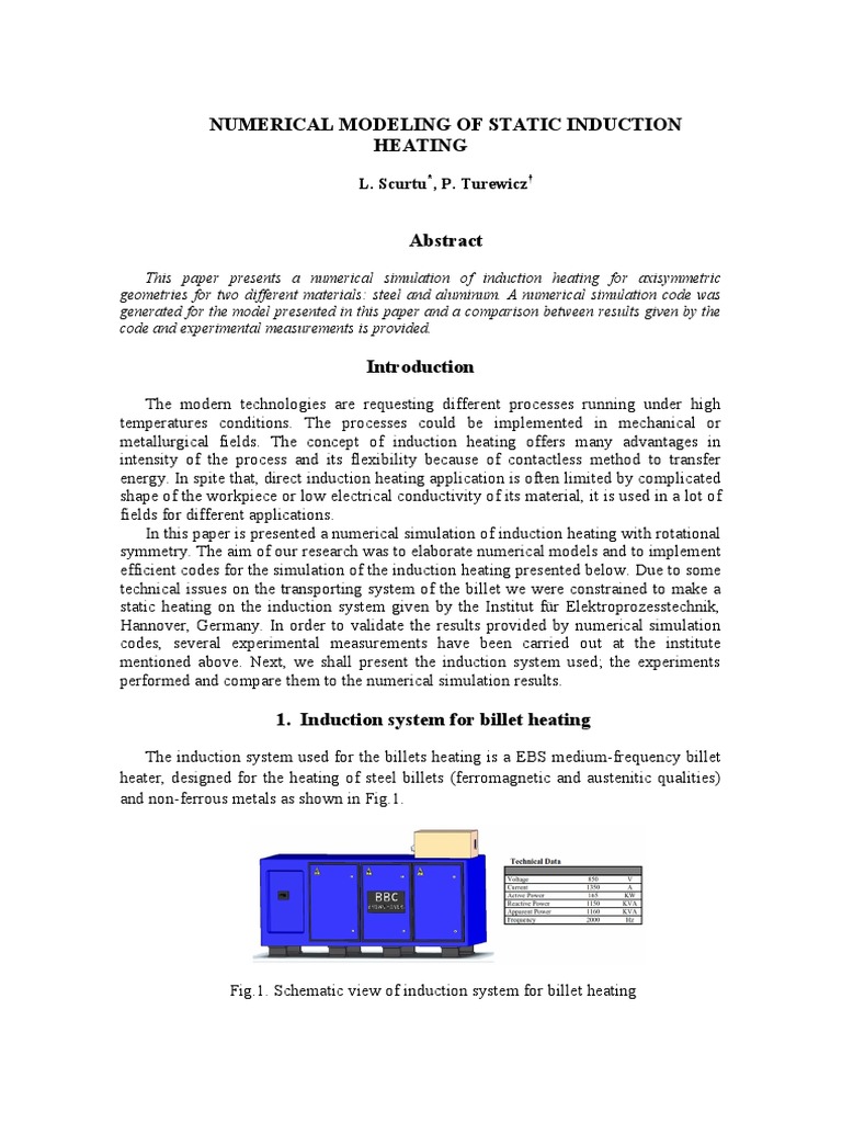 Numerical Modeling of Static Induction Heating | PDF | Inductor ...