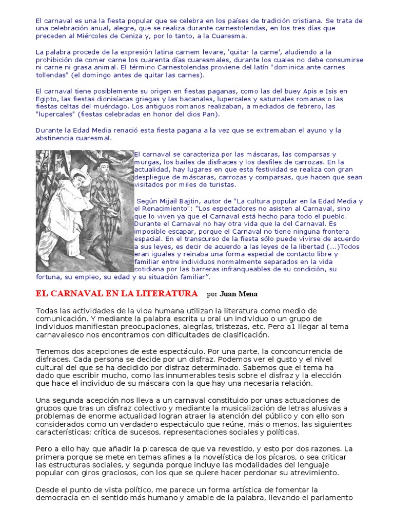 Bajtin - Literatura y Carnaval | PDF | Carnaval | La risa
