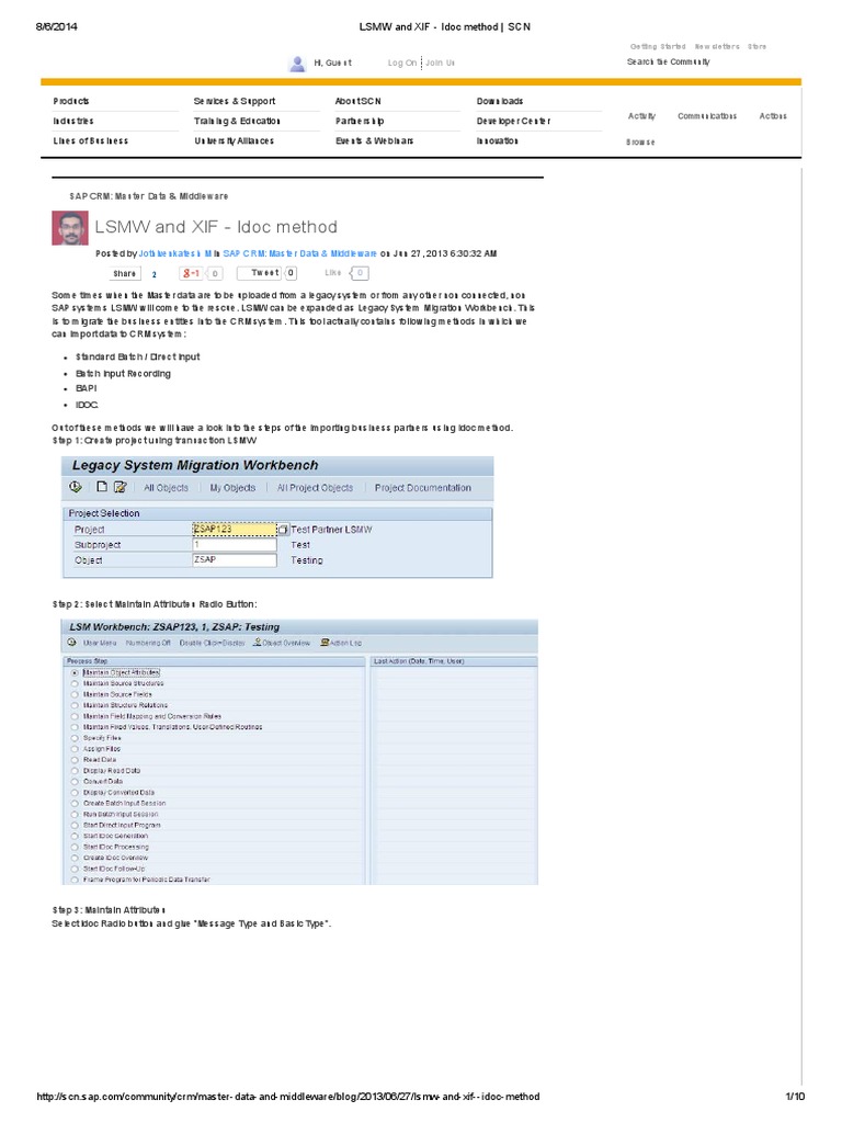 LSMW and XIF - Idoc Method | PDF | Computer Data | Software