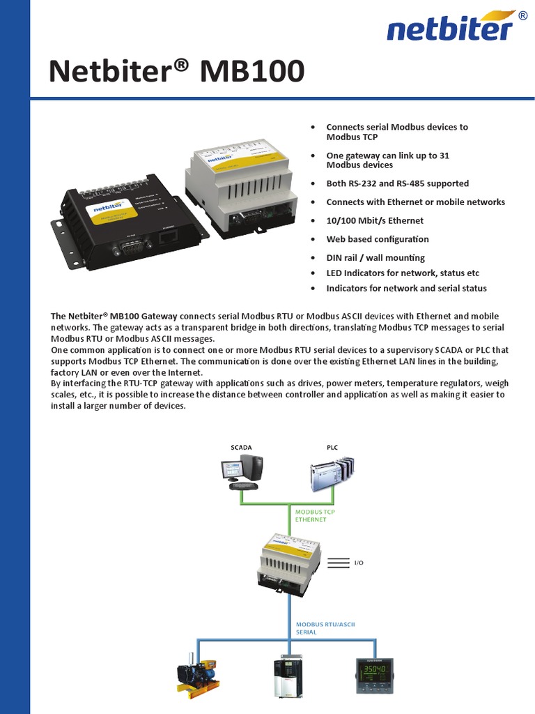 Netbiter PDF | PDF | Ethernet | Scada