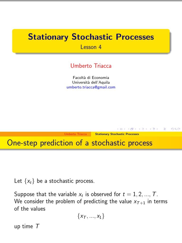 Stationary Stochastic Processes: Lesson 4 | PDF | Stationary Process ...