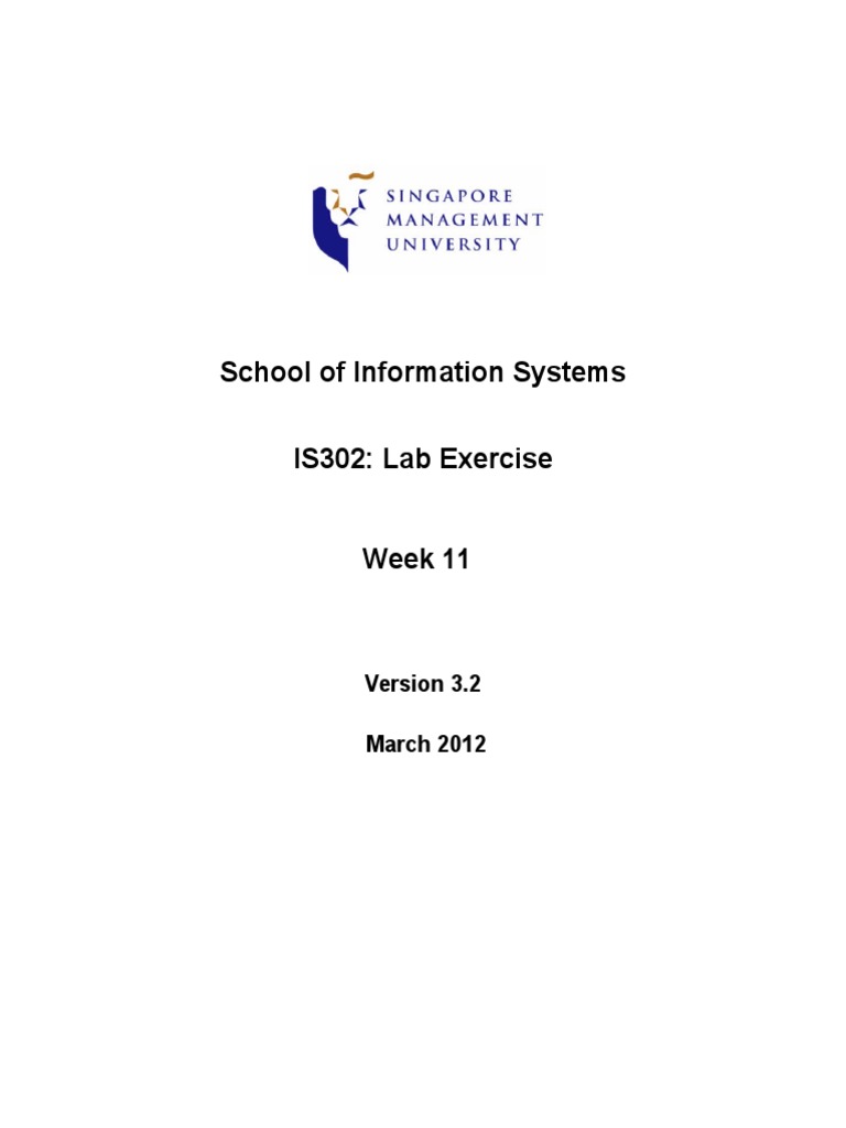 School of Information Systems IS302: Lab Exercise: March 2012 ...