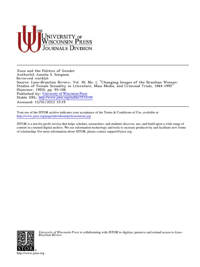 (Amelia Simpson) Xuxa and The Politics of Gender | PDF | Femininity ...