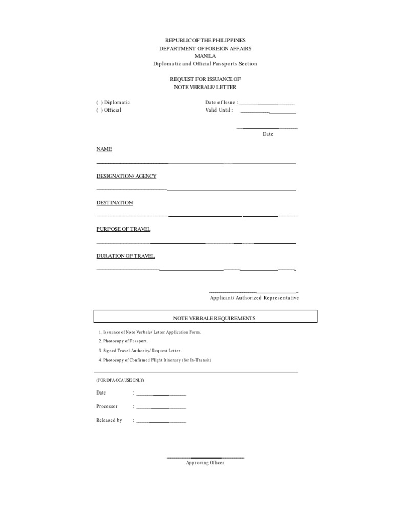 Note Verbale Form | PDF