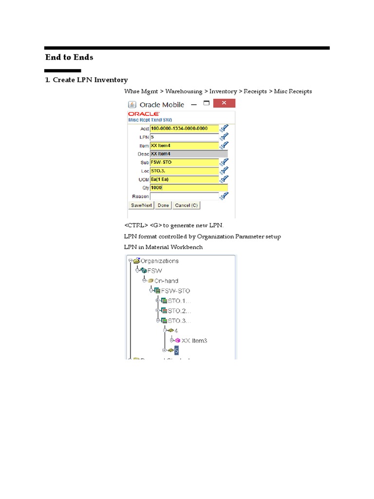 WMS Move Orders and Misc Transactions E2E | PDF