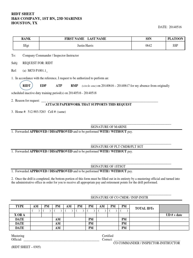 Ridt Template | PDF