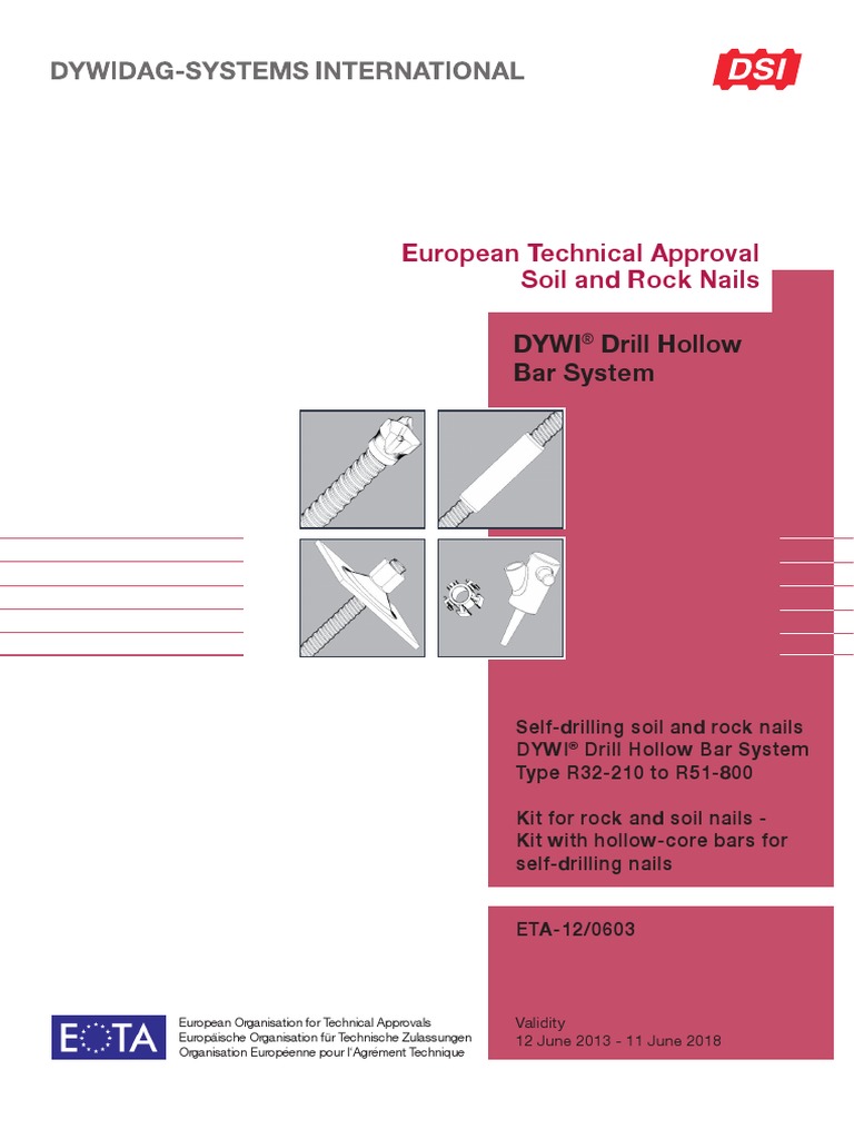 Dsi Dywidag Eta-12 0603 Dywi Drill Hollow Bar System 01 | PDF